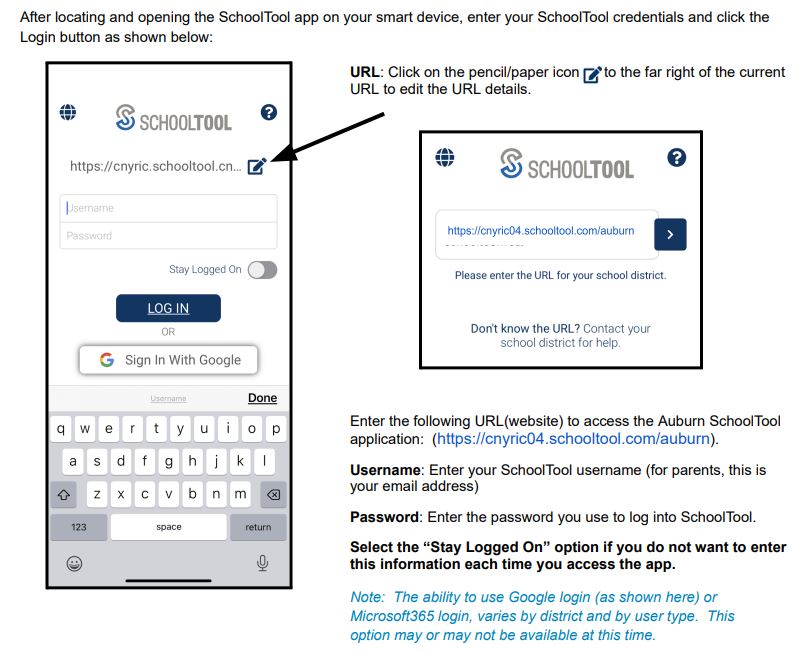 SchoolTool - Mobile App Login | Auburn School District